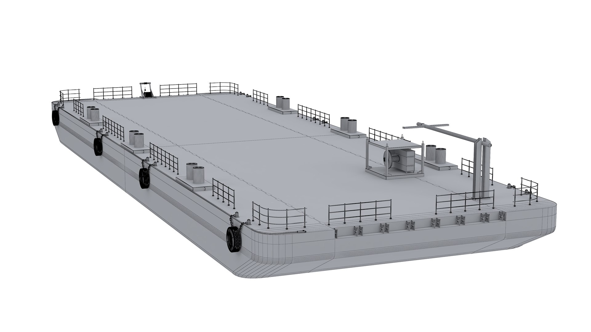 Flat Top Barge 3D - TurboSquid 2316568