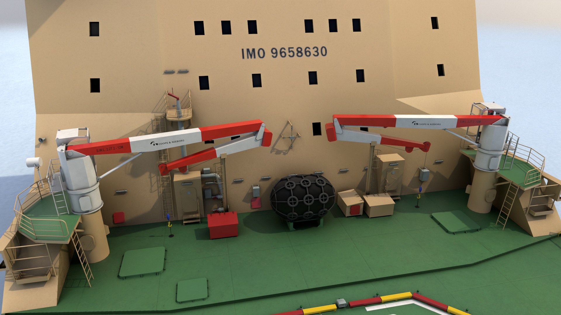 3D Nieborg Ship Deck Crane Port Model - TurboSquid 1682441