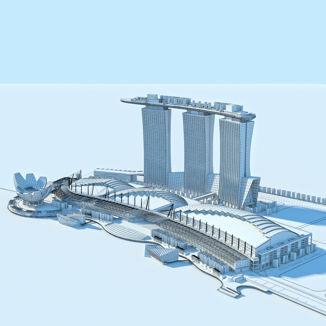 modelo 3d Singapur Marina Bay Sands MBS - TurboSquid 1162925