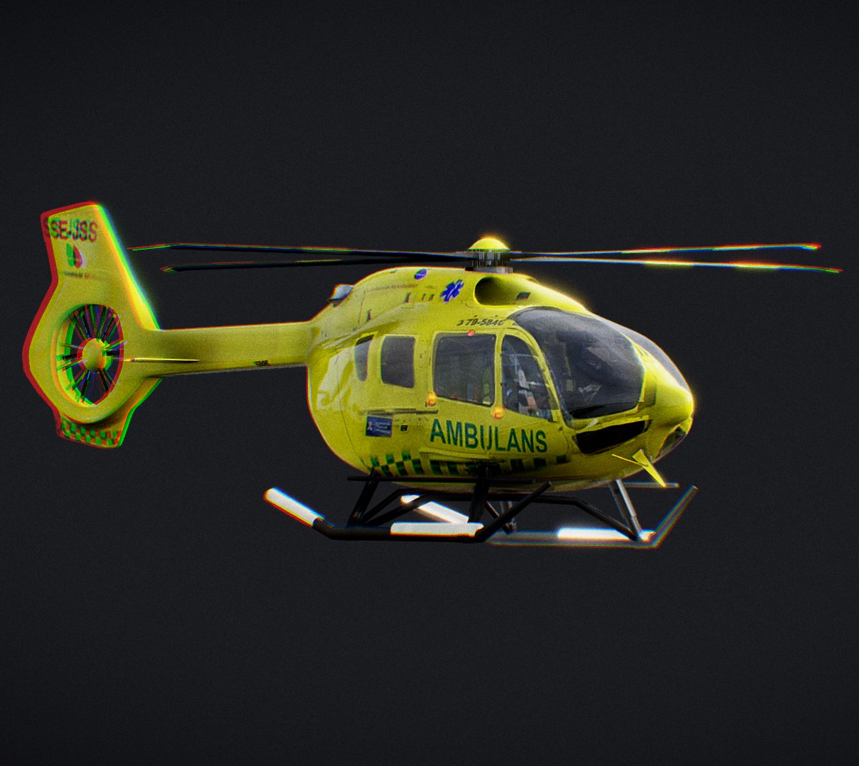 3D Ambulance Helicopter Airbus H145 Swedish Model - TurboSquid 1887013