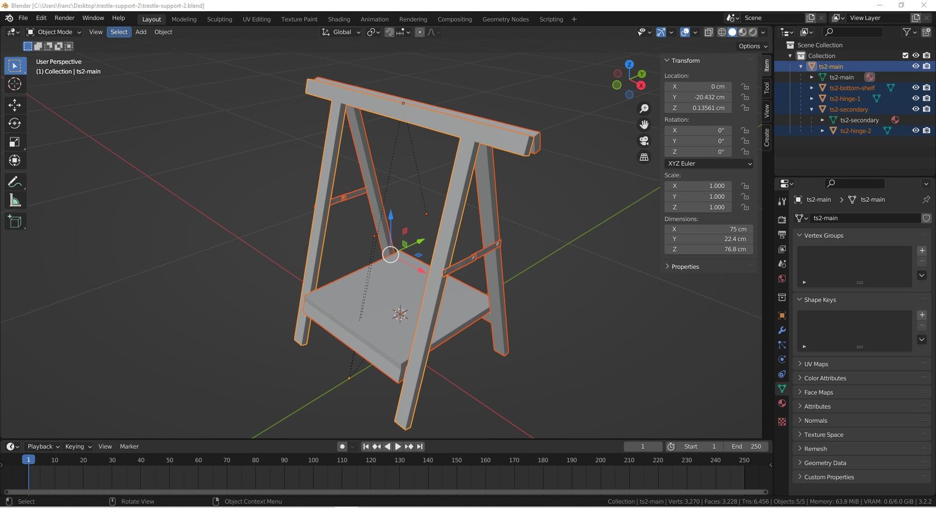 3D Trestle Support 2 - TurboSquid 1998982