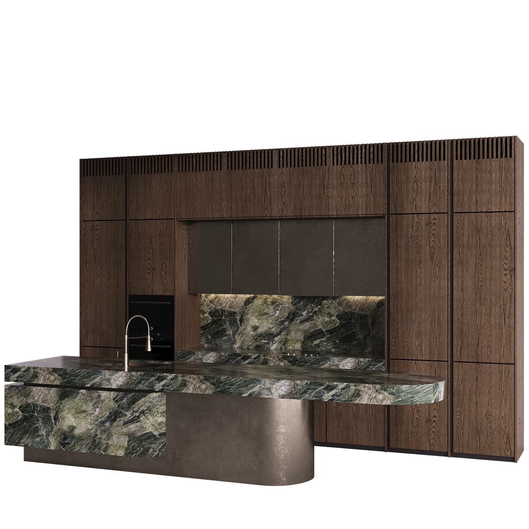 Modern Kitchen With Island 3D Model - TurboSquid 2283443