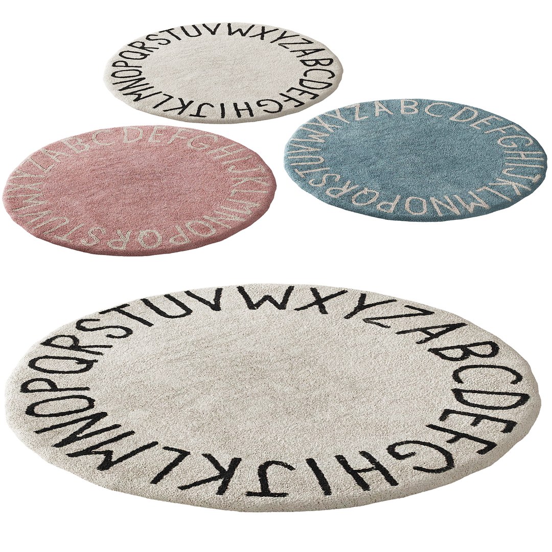 389 Washable Rug ABC Natural Black Carpet Kit For Kids 3D Model ...