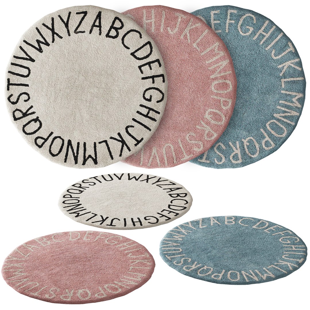 389 Washable Rug ABC Natural Black Carpet Kit For Kids 3D Model ...