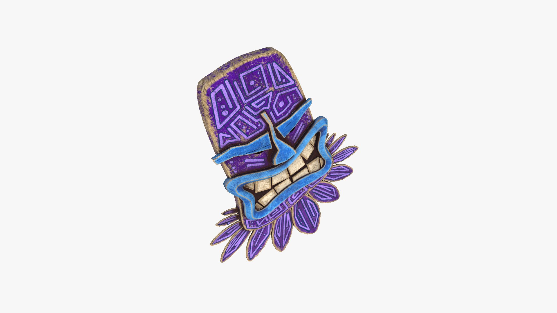Tribal Mask H06 Purple Blue - Costume Character Design 3D Model ...