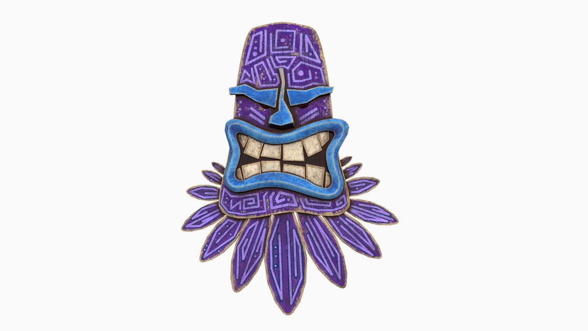 Tribal Mask H06 Purple Blue - Costume Character Design 3D Model ...