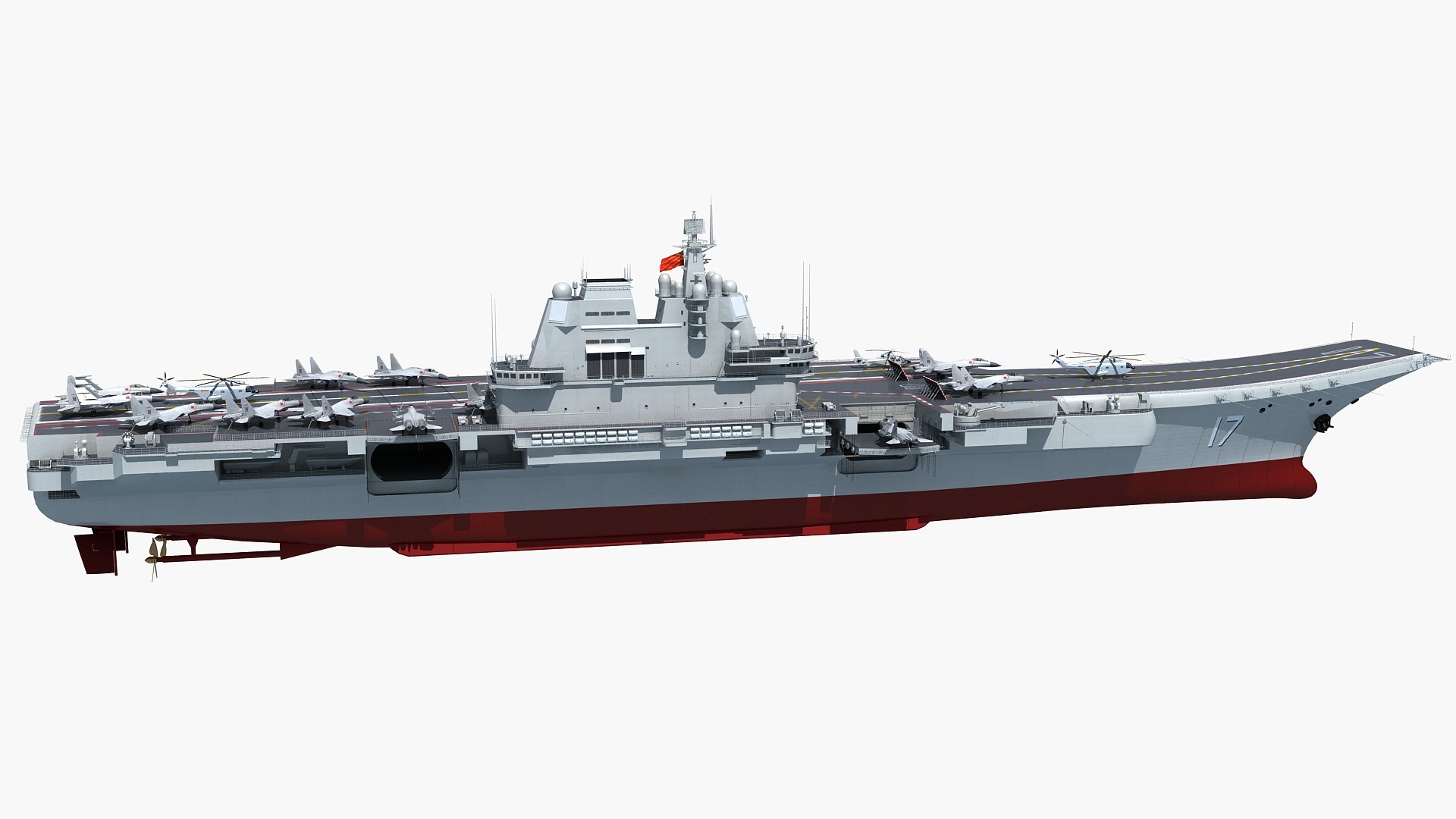 China Aircraft Carrier CV17 With Shipboard Aircraft 3D Model ...