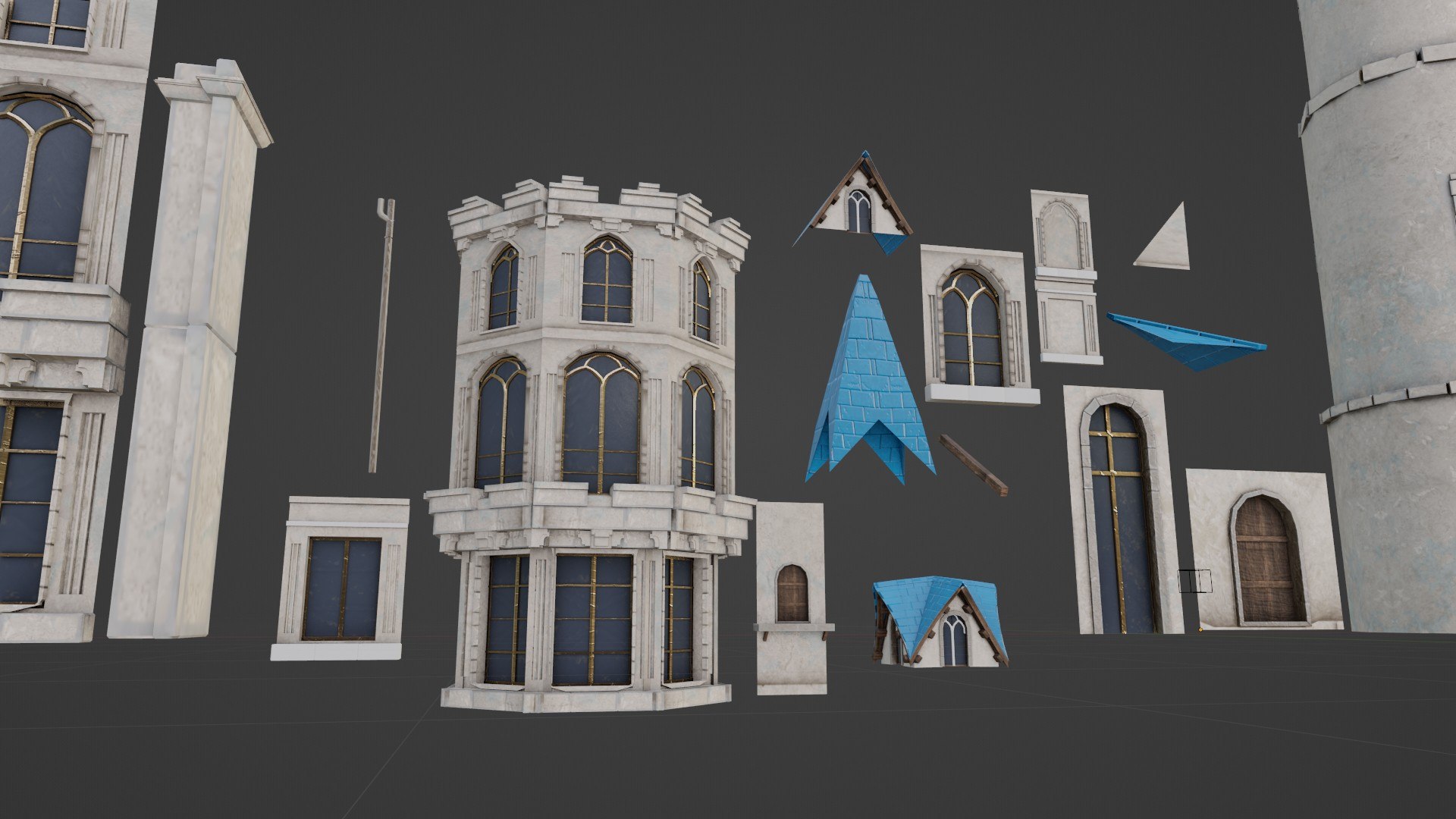 modular medieval building parts with 4k pbr textures 3D 모델 - TurboSquid ...