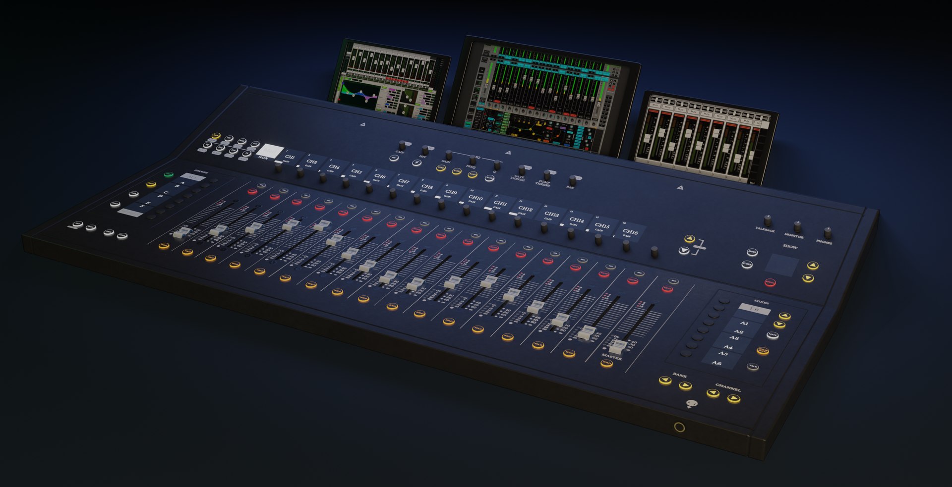 Mackie Dc16 Control Surface 3D Model - TurboSquid 1655088