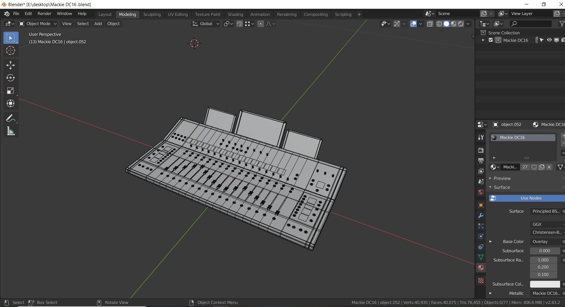 Mackie Dc16 Control Surface 3D Model - TurboSquid 1655088