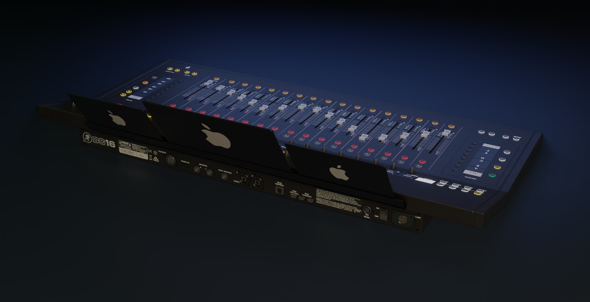 Mackie Dc16 Control Surface 3D Model - TurboSquid 1655088