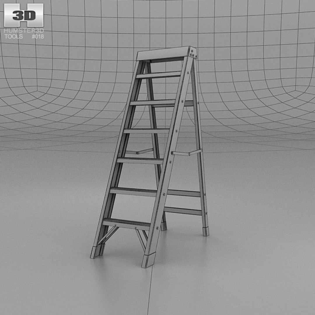 3d ladder stepladder model