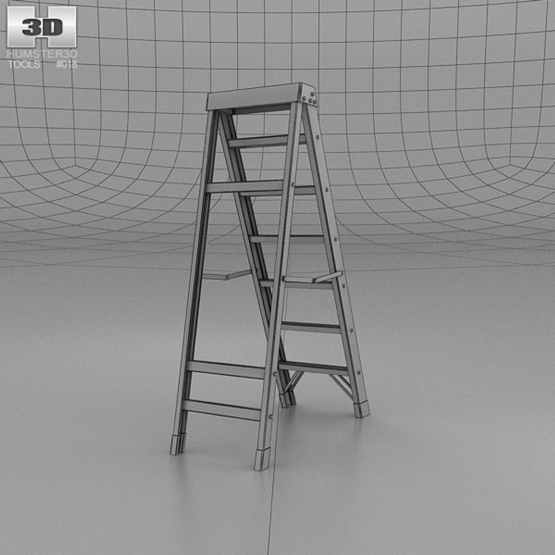 3d ladder stepladder model