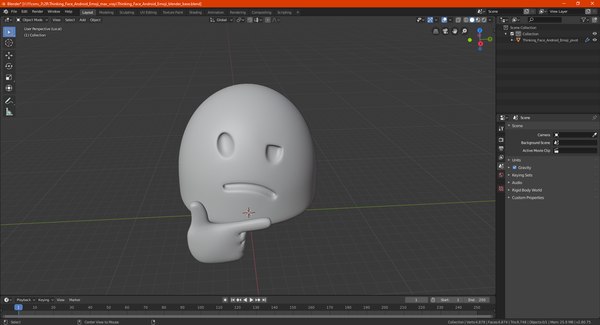 Emoji de Android pensando cara Modelo 3D - TurboSquid 1823726