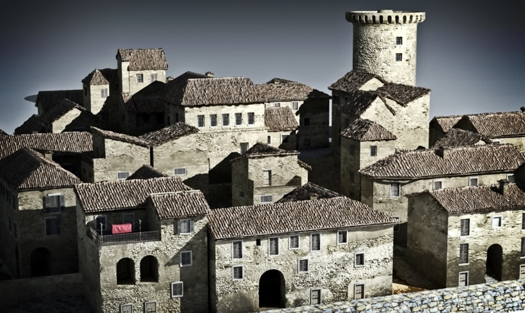 medieval town 3d model
