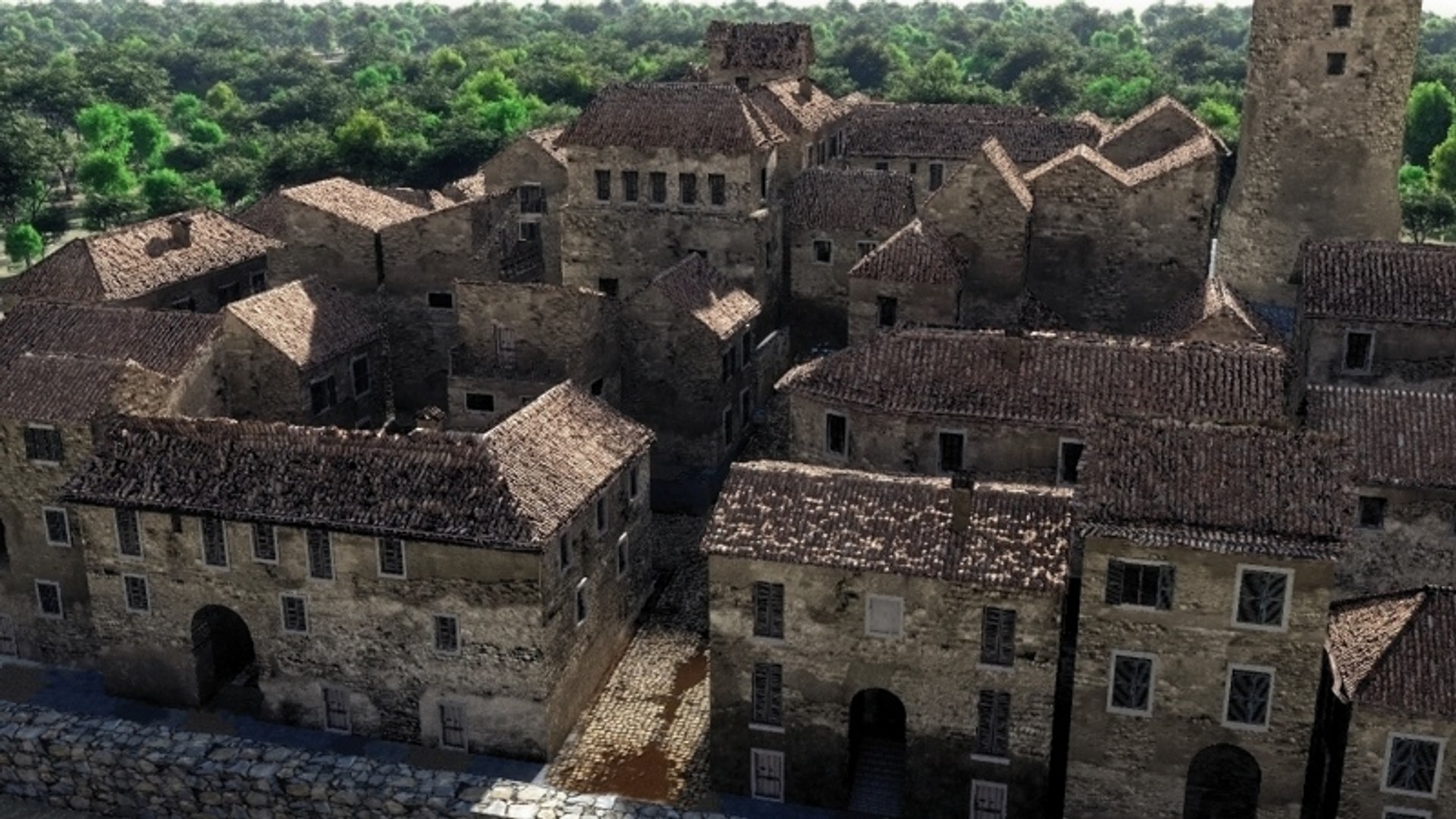 medieval town 3d model