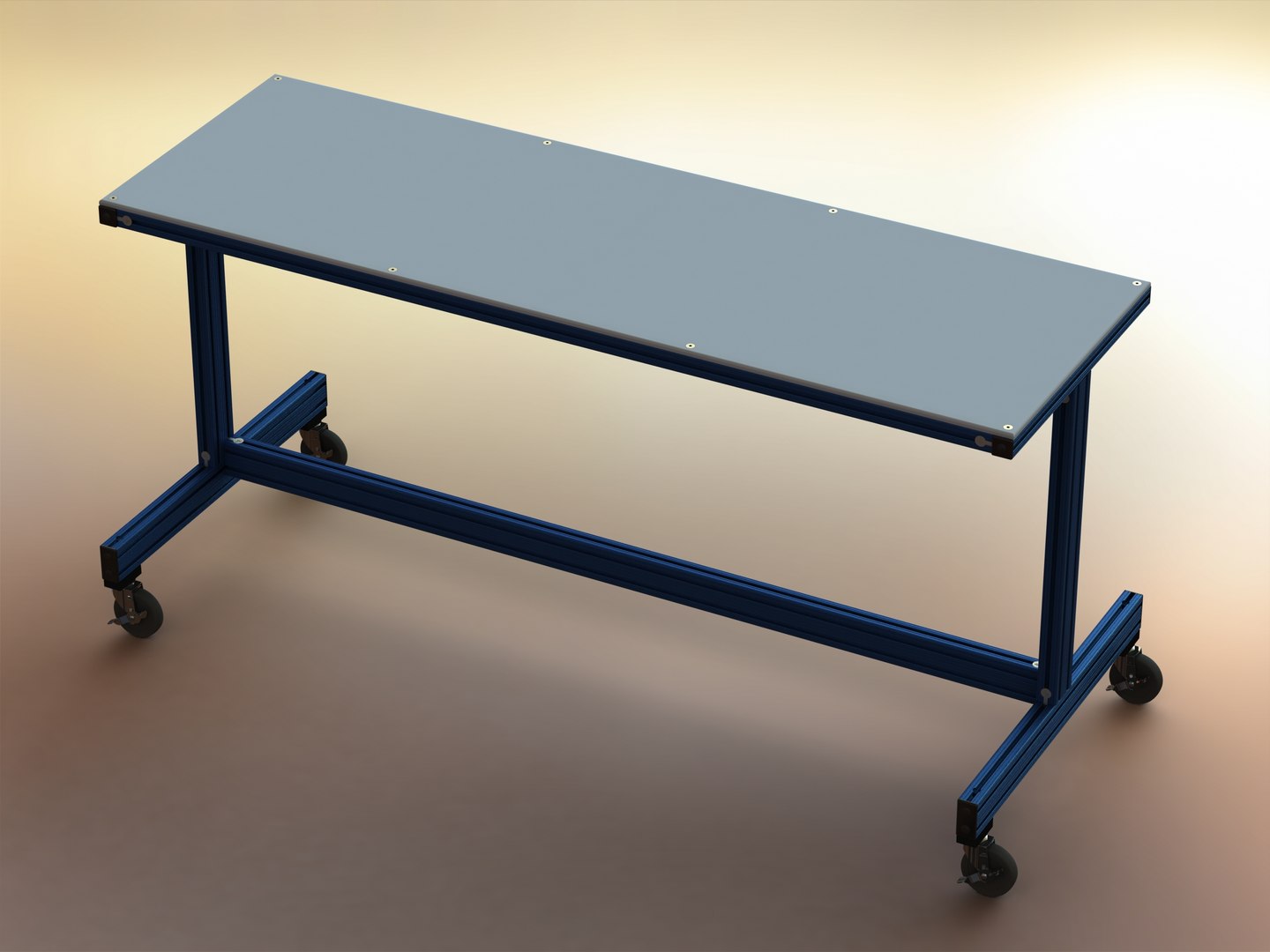 3D Aluminum Fixed Top Mobile Table - TurboSquid 2156967