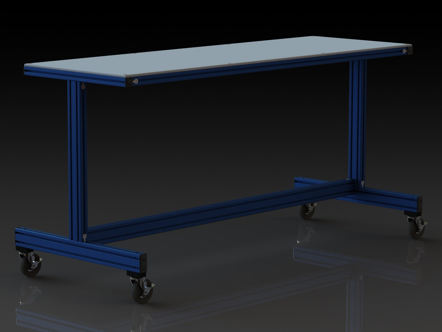3D Aluminum Fixed Top Mobile Table - TurboSquid 2156967