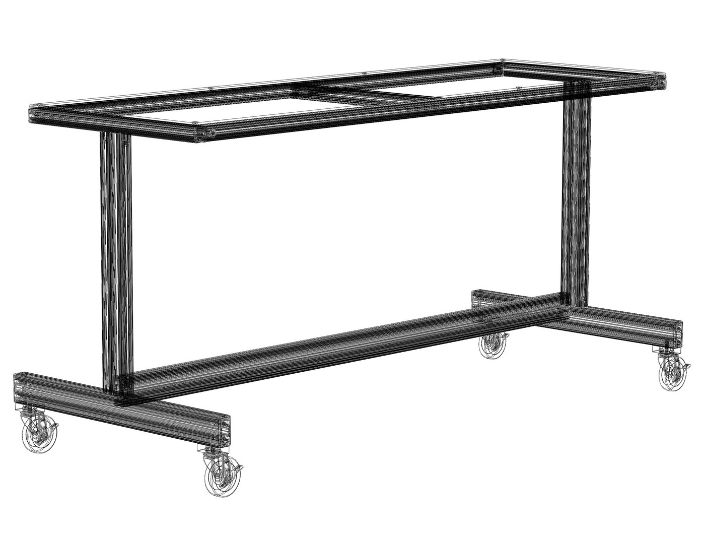3D Aluminum Fixed Top Mobile Table - TurboSquid 2156967