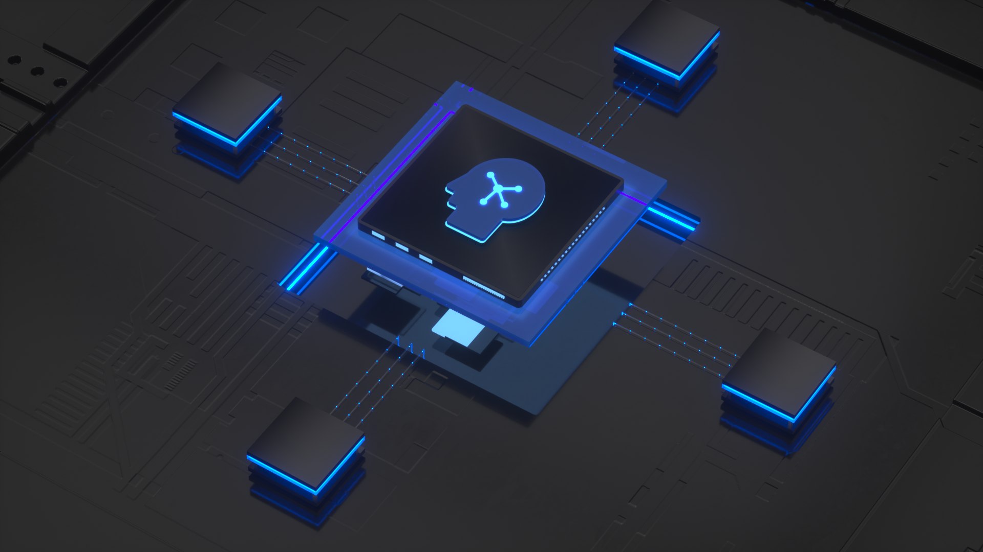 3D C4D Octane CPU Chip Core Capacitance Scifi Circuit Board 18 ...