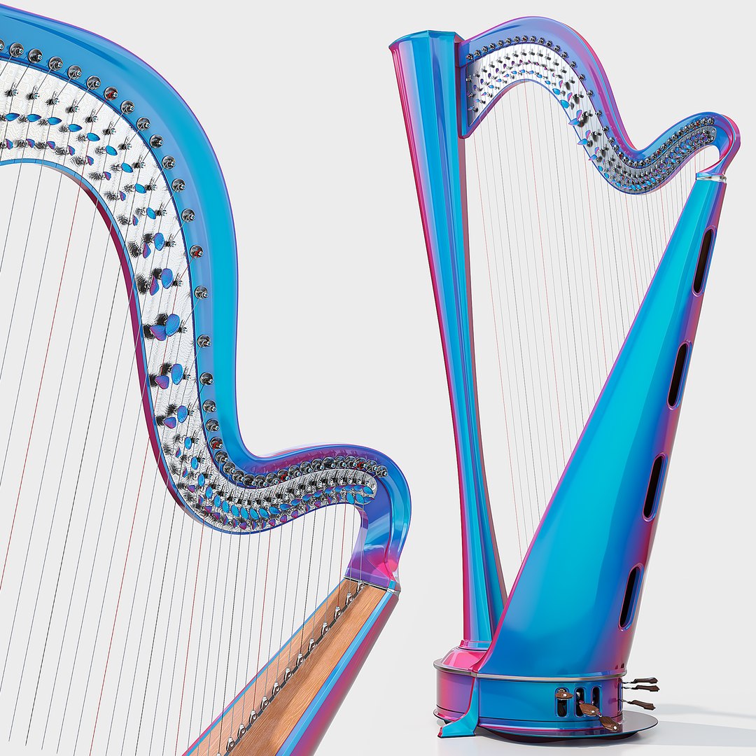 Iridescent Symphony Harp 3D Model 3D Model - TurboSquid 2361067