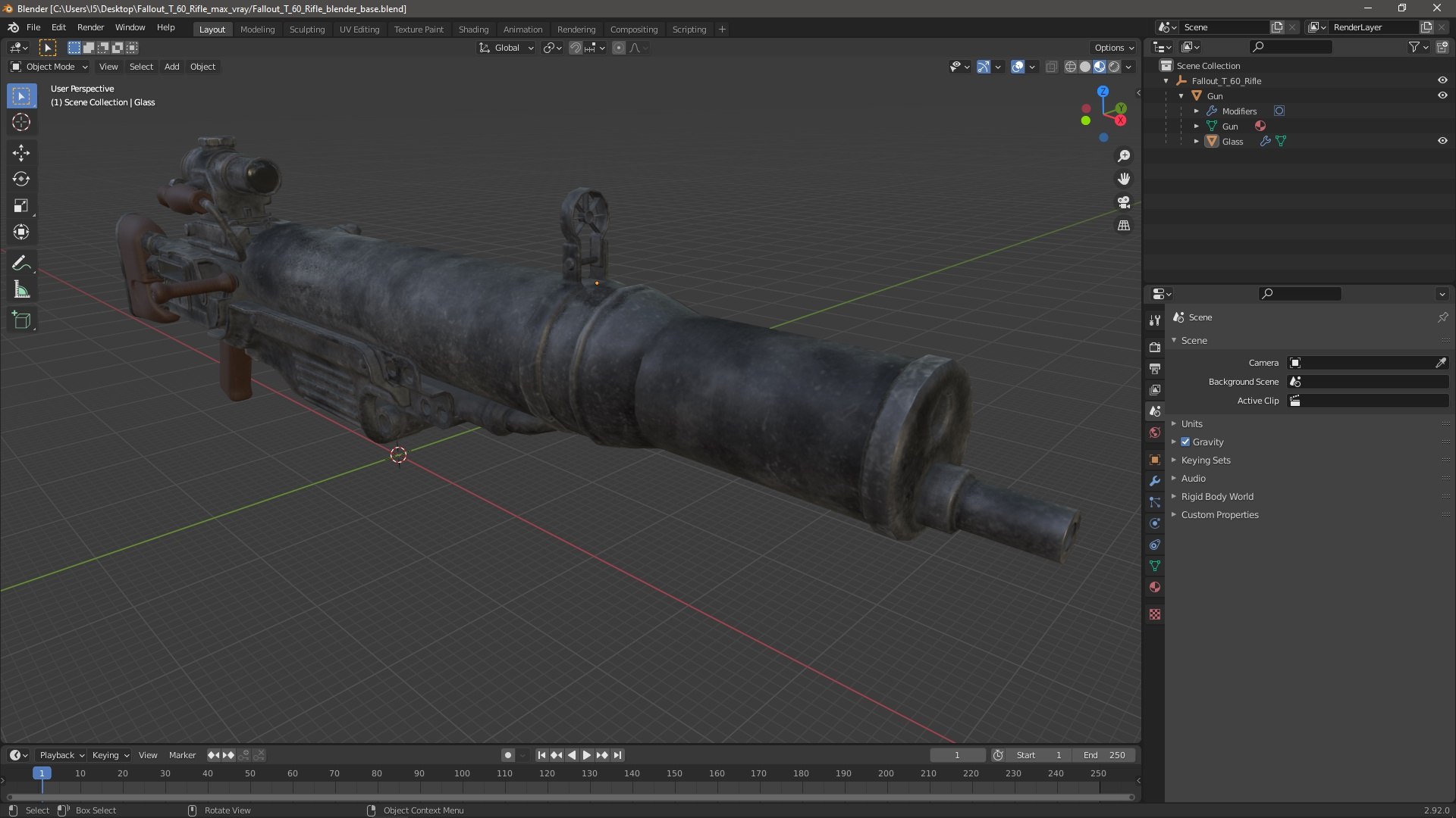 Fallout T 60 Rifle 3D Model - TurboSquid 2253077