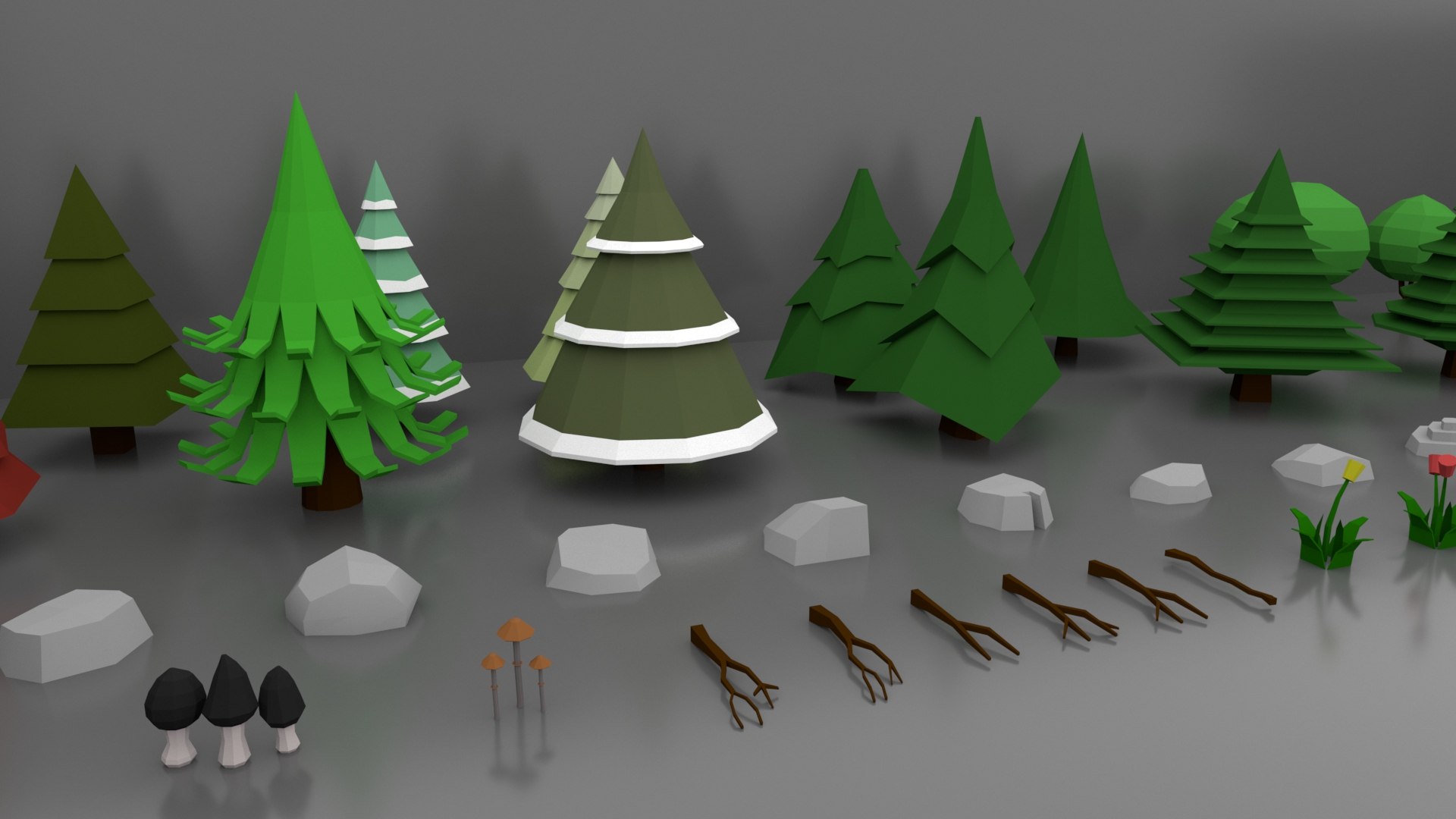 Low Poly Normal Snow Trees Pack 3D - TurboSquid 1812808