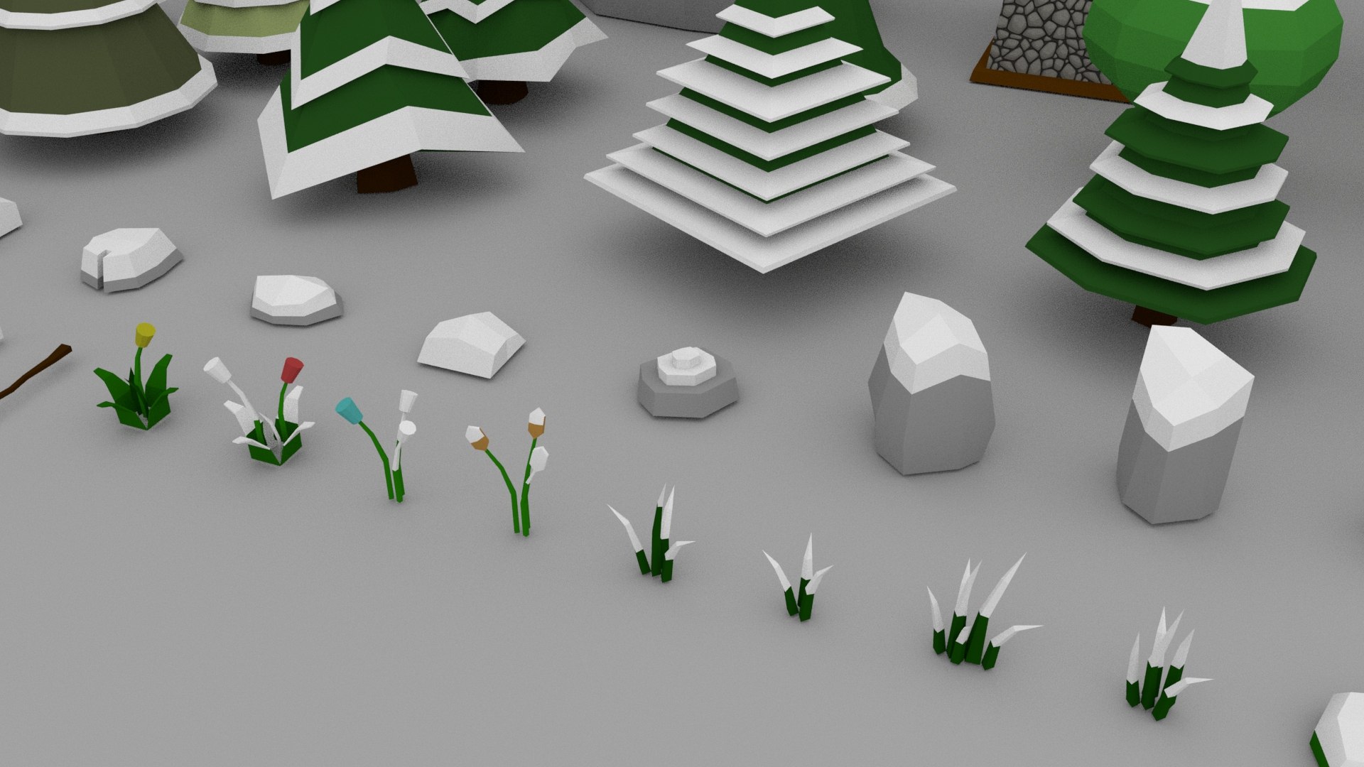 Low Poly Normal Snow Trees Pack 3D - TurboSquid 1812808