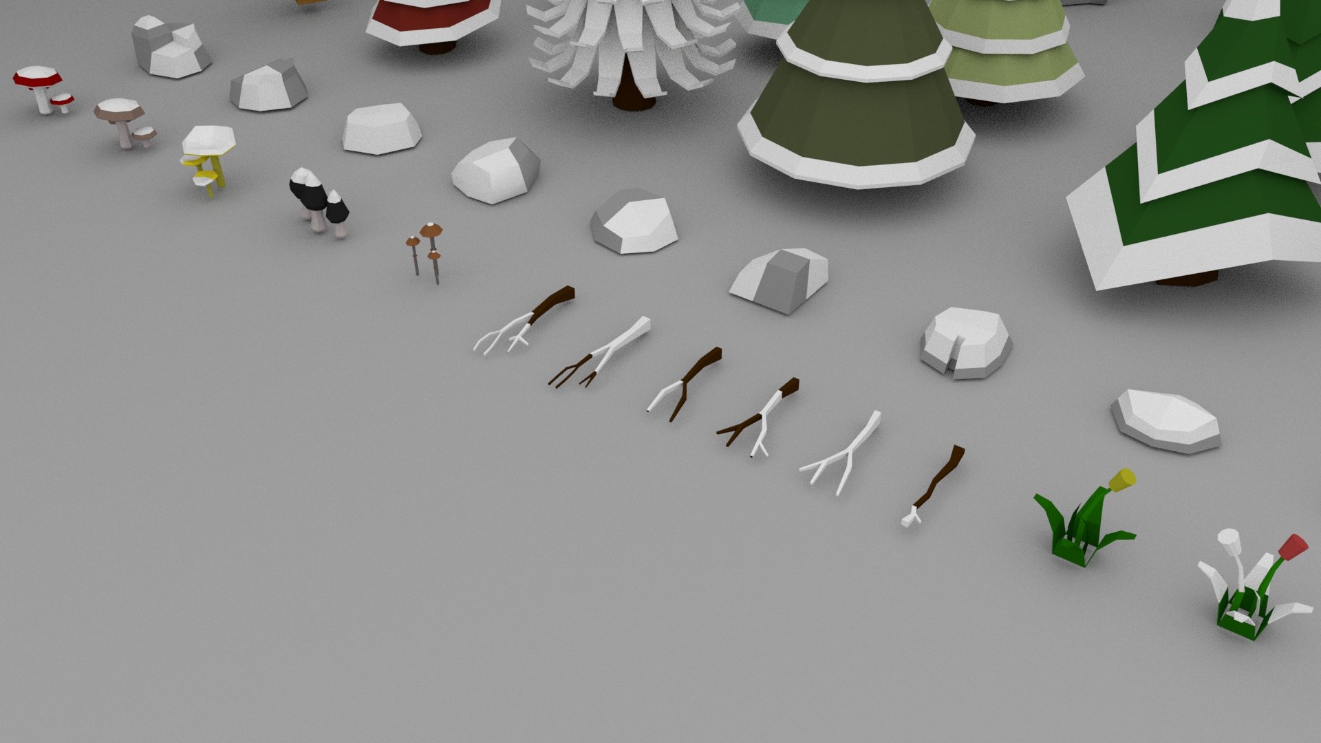 Low Poly Normal Snow Trees Pack 3D - TurboSquid 1812808
