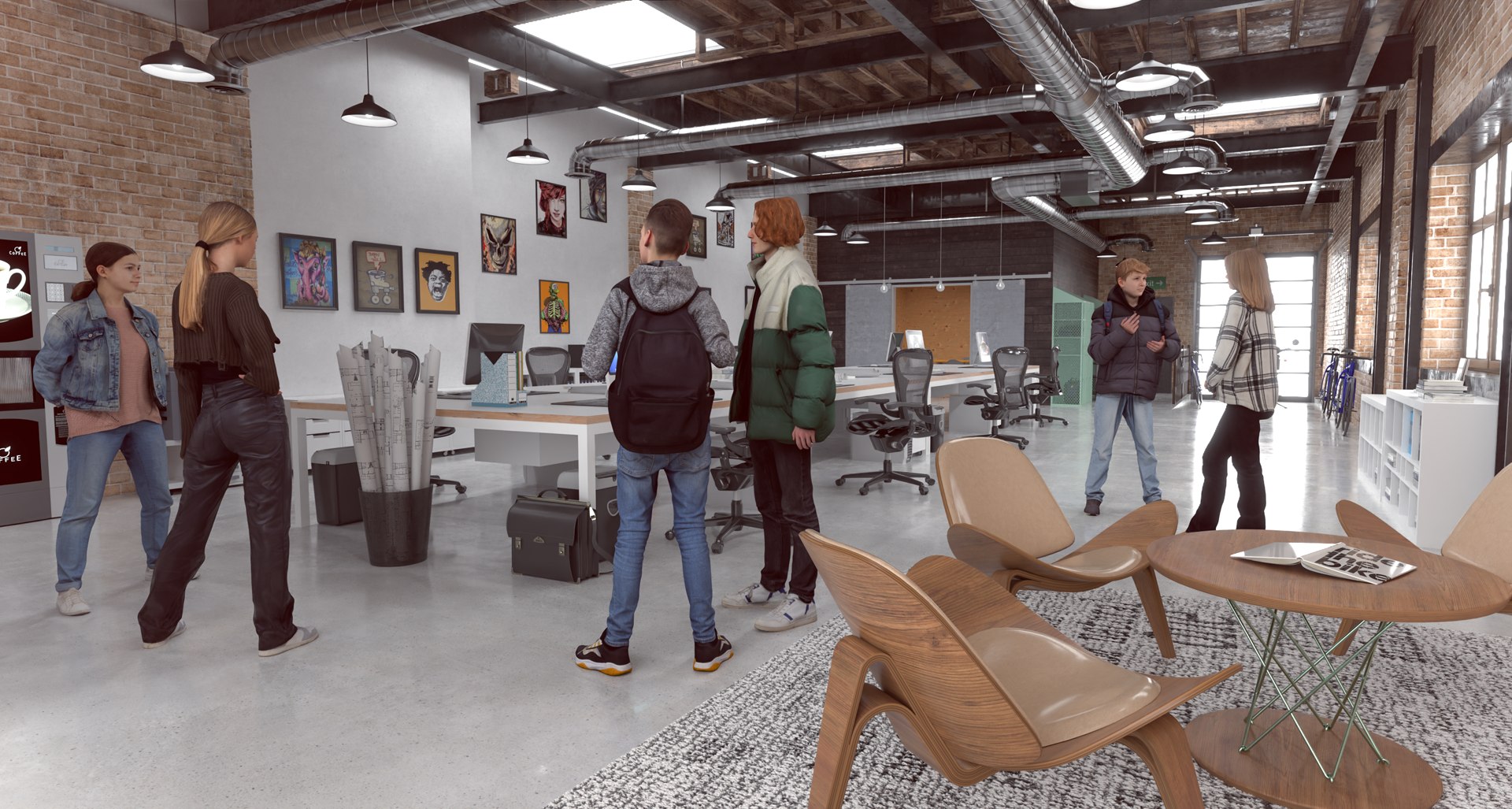 3D Rigged People SixPack 004 - Render School Students - TurboSquid 2302834