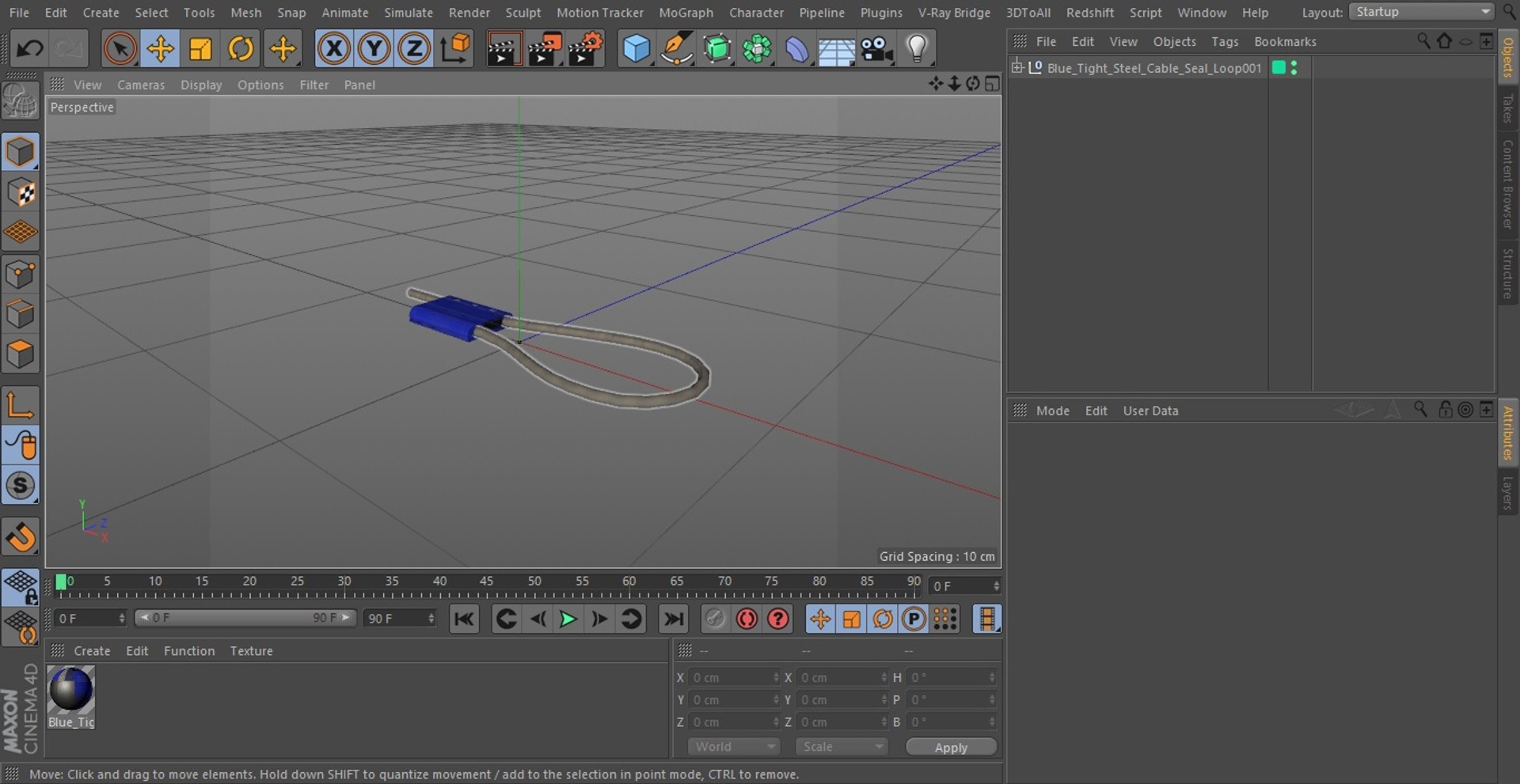 Blue Tight Steel Cable Seal Loop Model - TurboSquid 2051634
