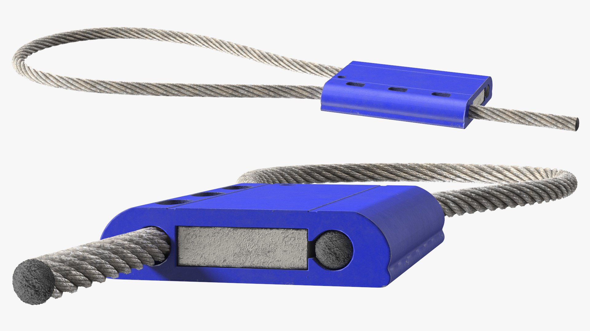 Blue Tight Steel Cable Seal Loop Model - TurboSquid 2051634