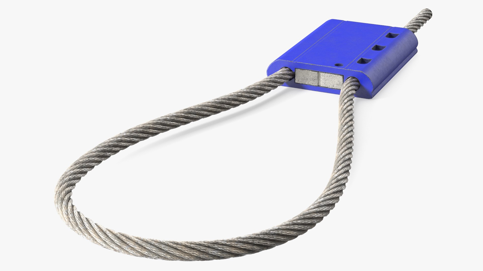 Blue Tight Steel Cable Seal Loop Model - TurboSquid 2051634