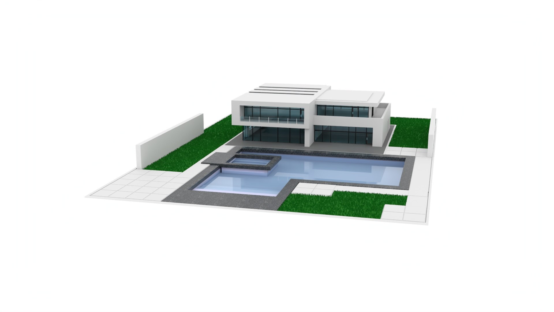 Modern House Building Interior And Exterior With Pool 1 3D Model ...