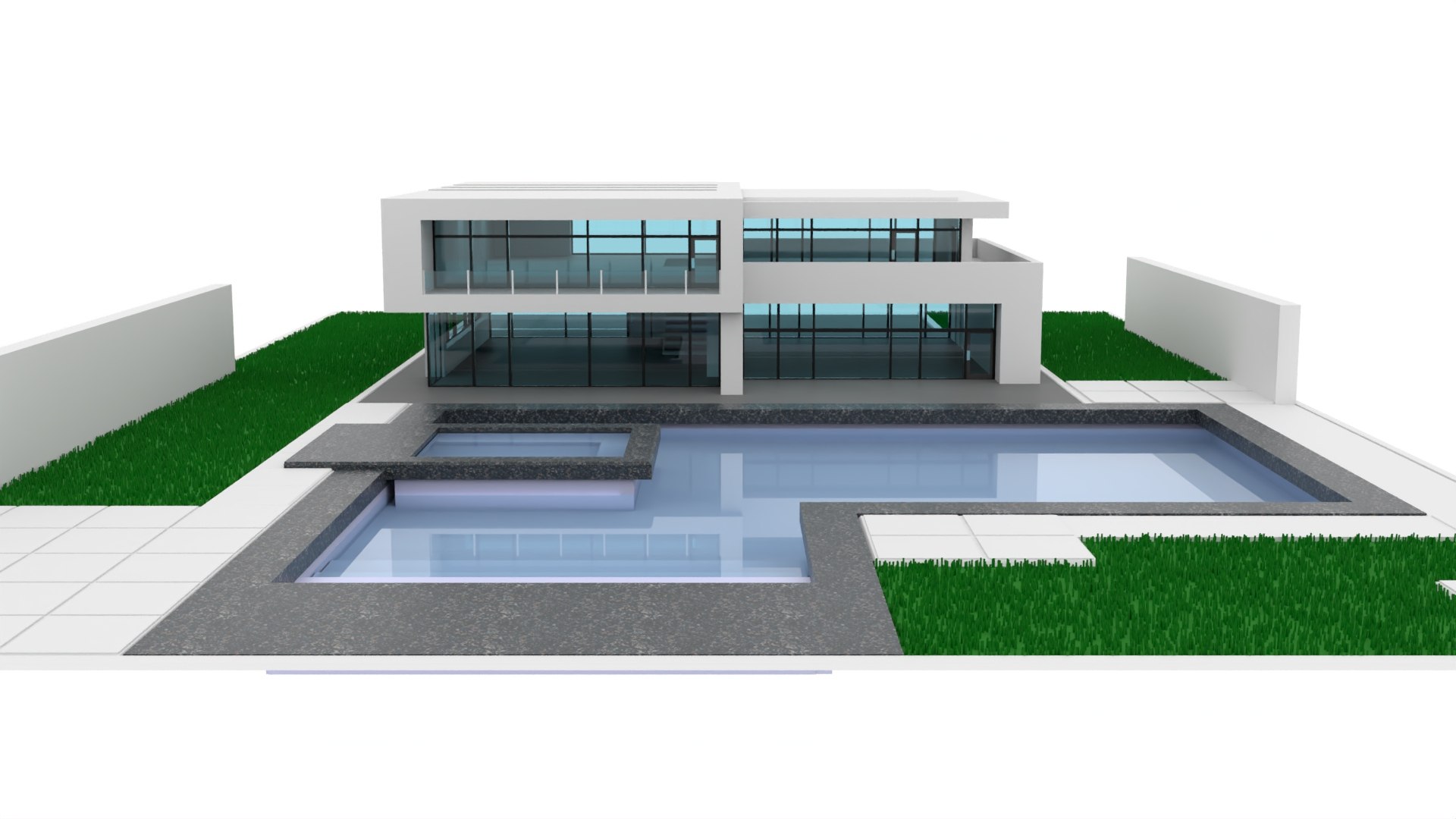 Modern House Building Interior And Exterior With Pool 1 3D Model ...
