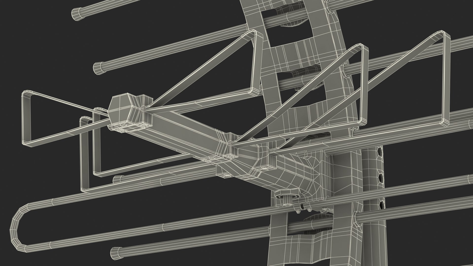 3D UHF With VHF Dipoles Long Range TV Antenna Model - TurboSquid 1772235