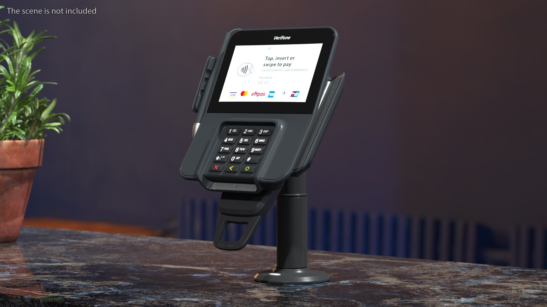 3D Verifone M400 Card Terminal Carrying Table Bracket Model ...