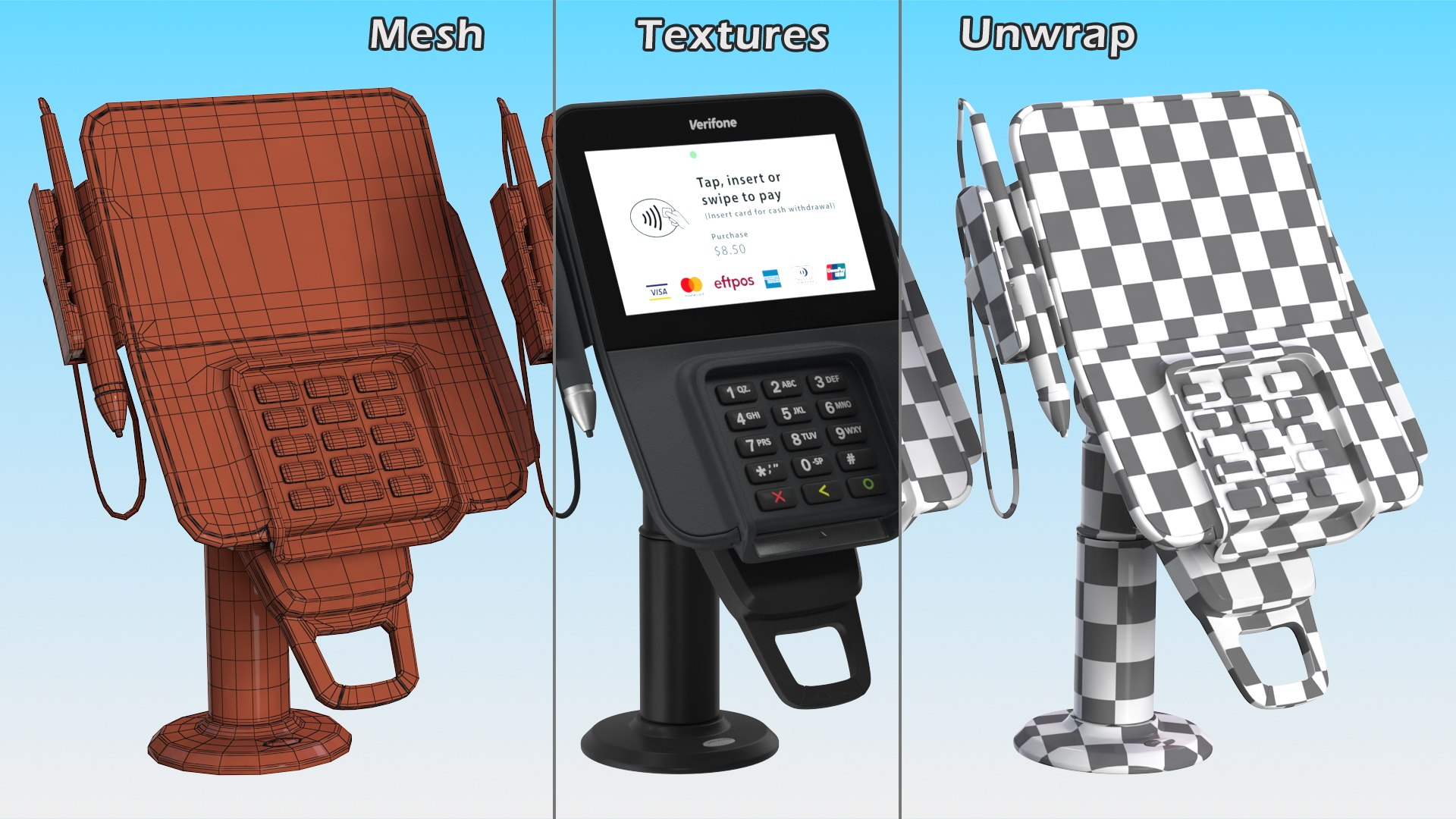 3D Verifone M400 Card Terminal Carrying Table Bracket model ...