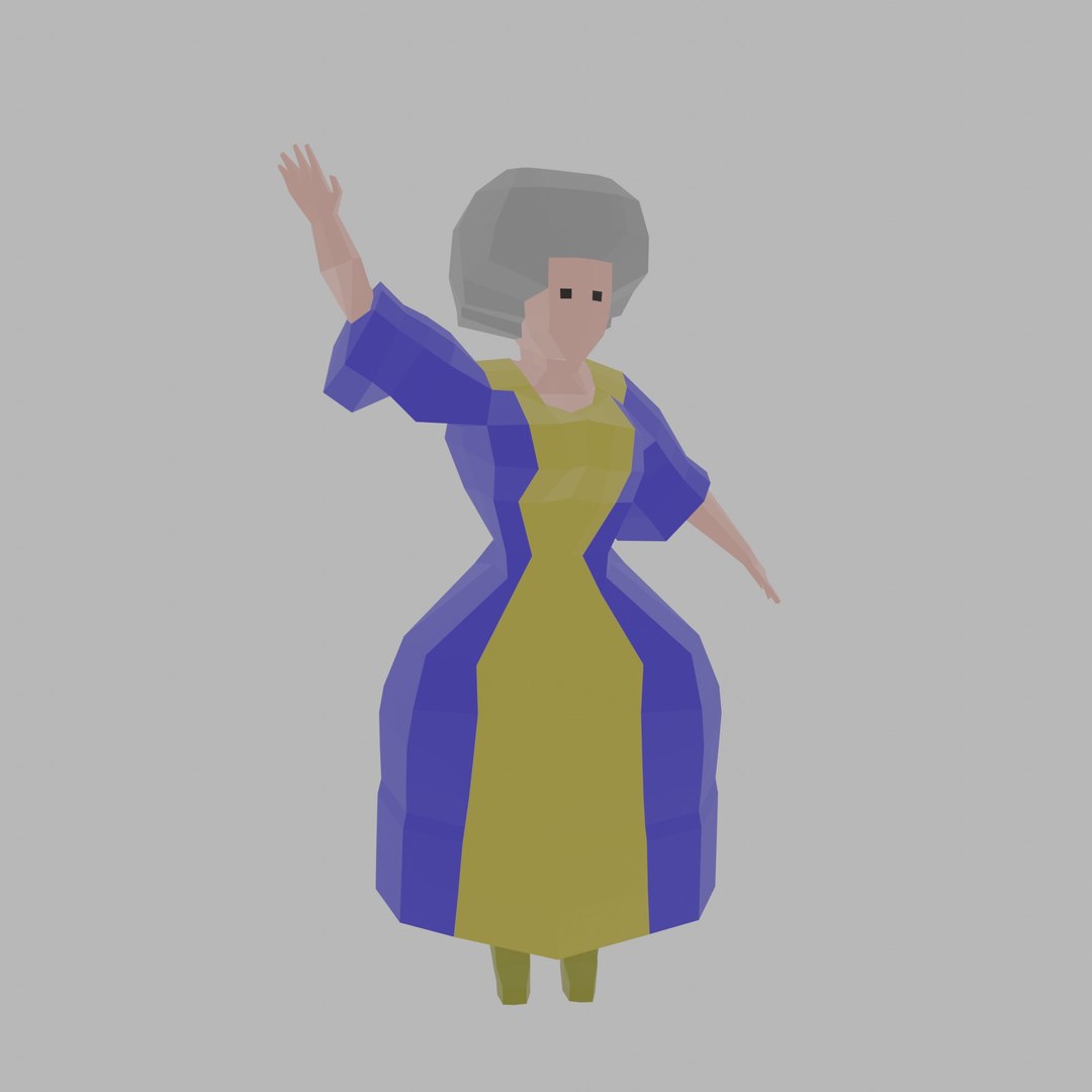 3D Model Low Poly Medieval Queen Rigged - TurboSquid 2168575