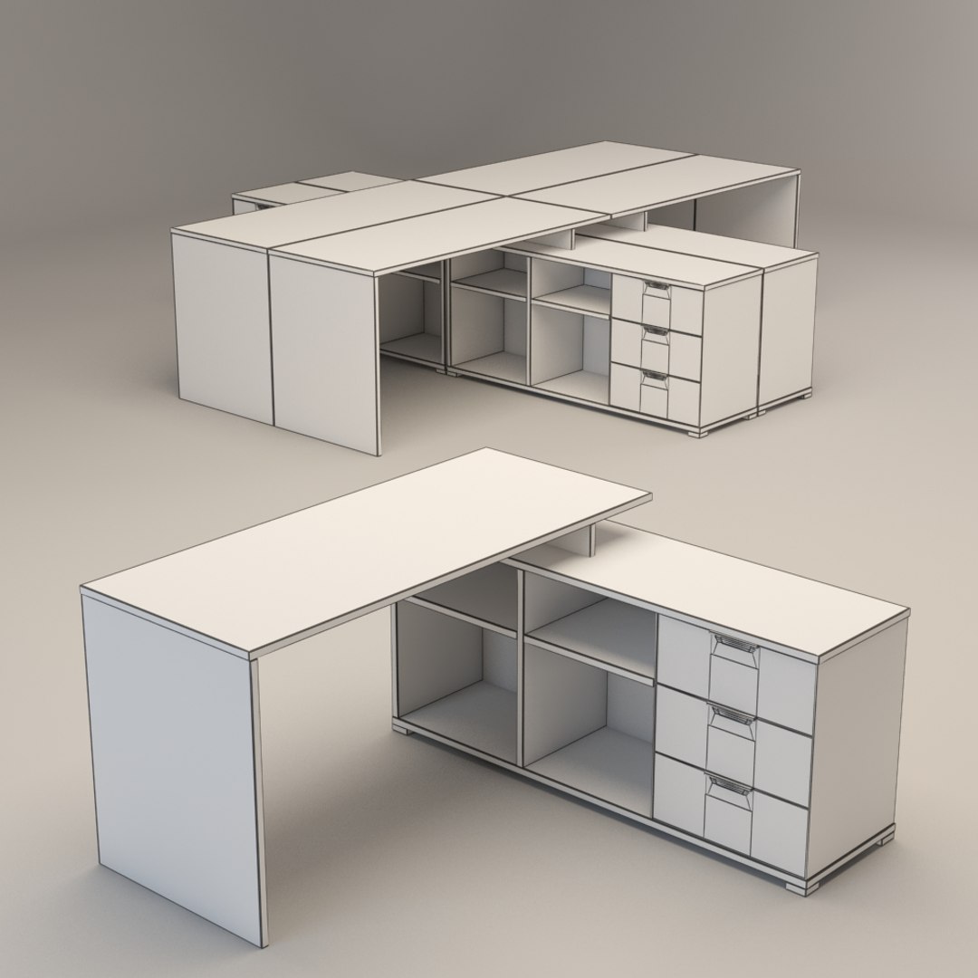3d Office Table Model