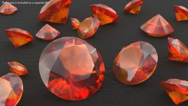 Round Brilliant Cut Amber 3D model - TurboSquid 1847930