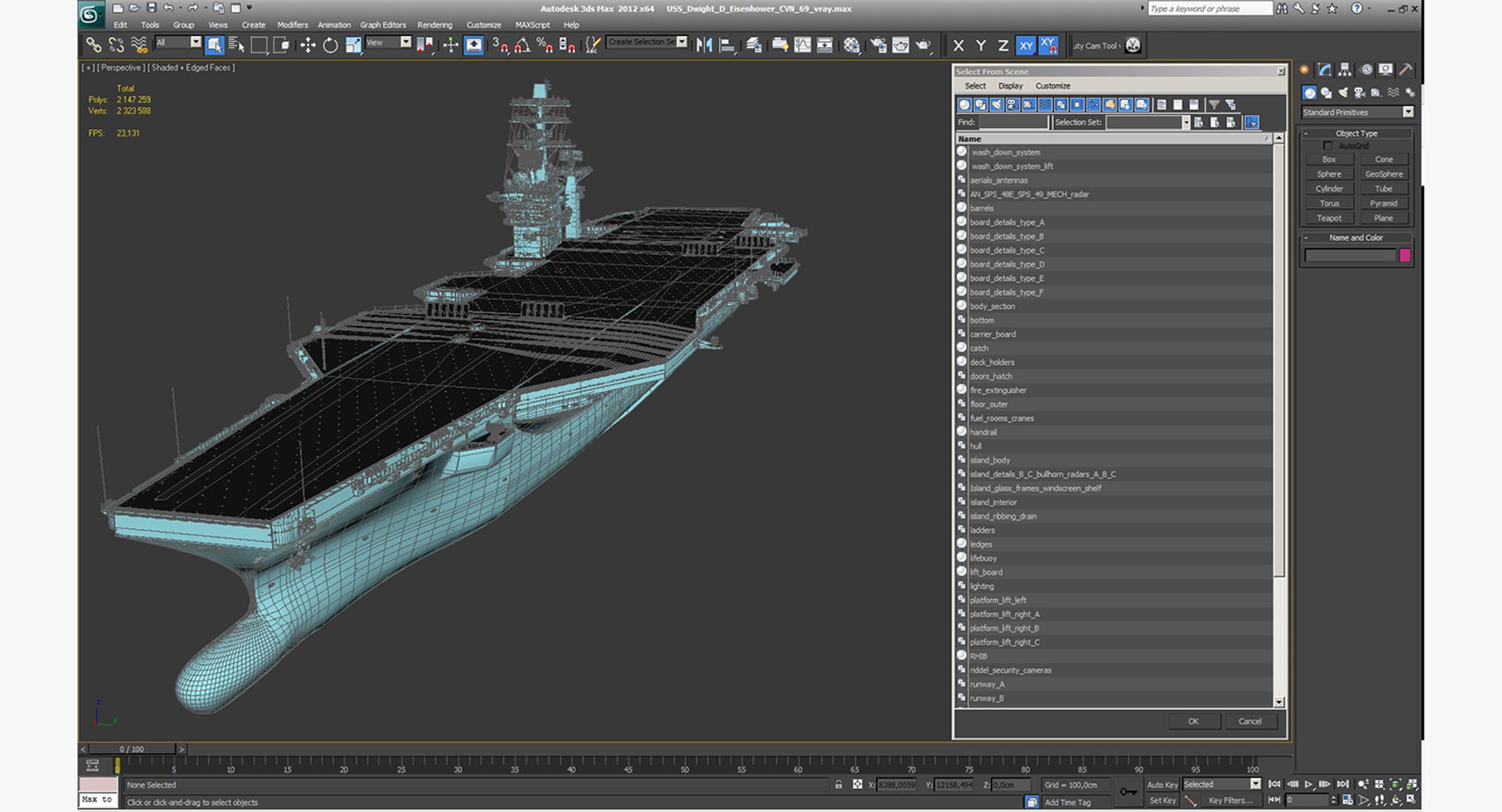 3d model uss dwight d eisenhower