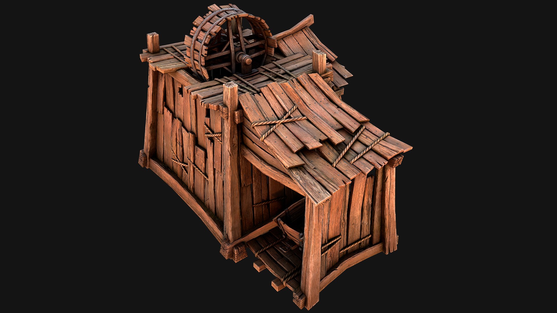 Medieval Wooden Mine And Excavator Ore Model - TurboSquid 2258692