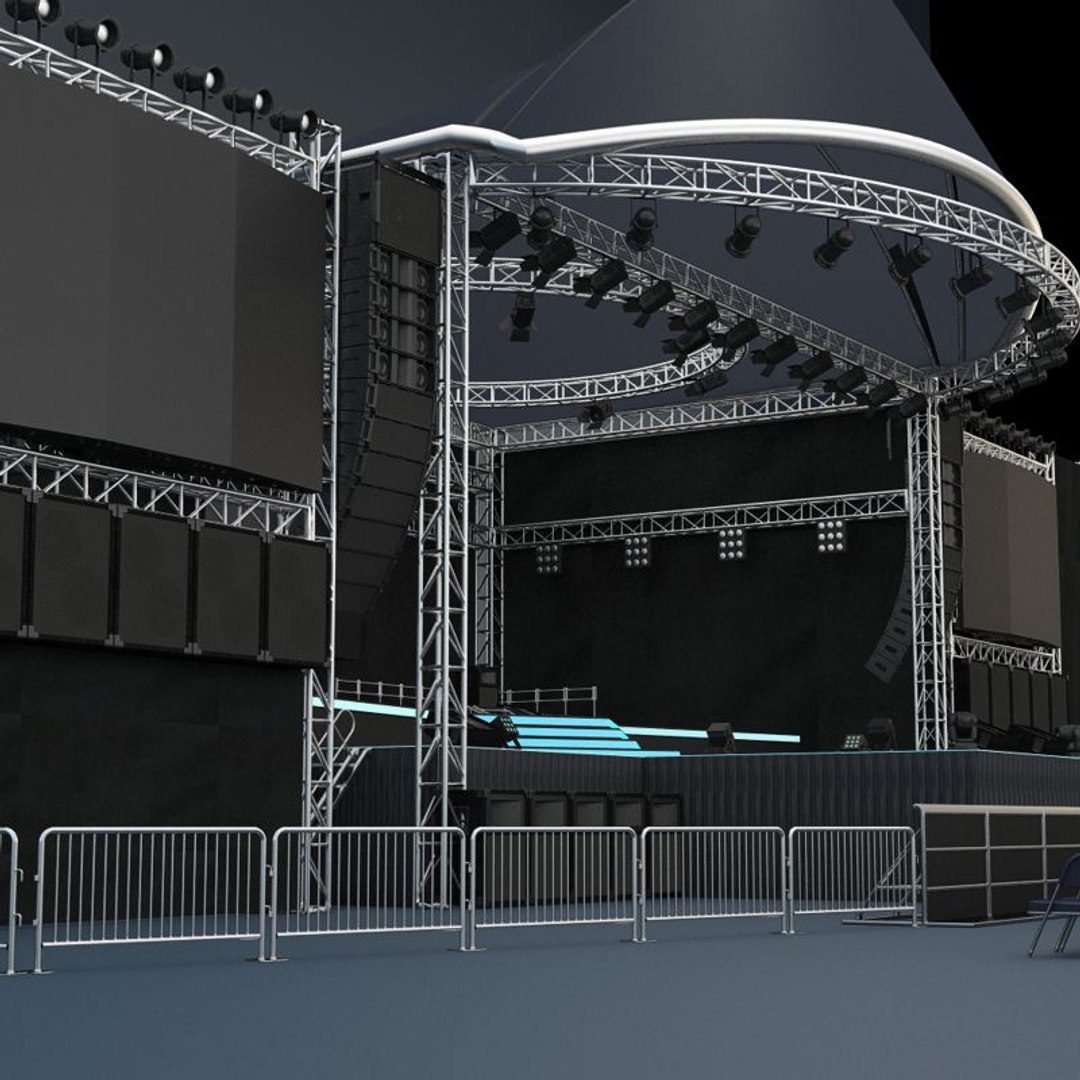 3D concert stage details lights model - TurboSquid 1228487