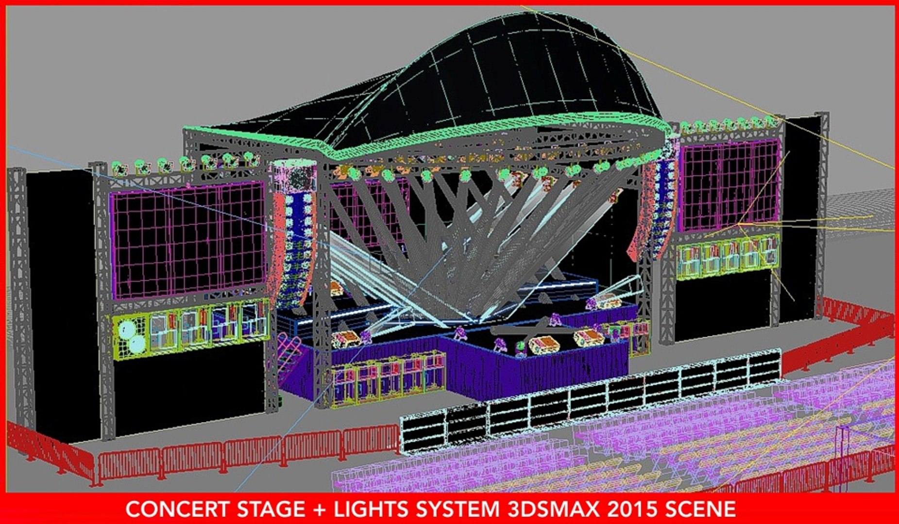 3D concert stage details lights model - TurboSquid 1228487