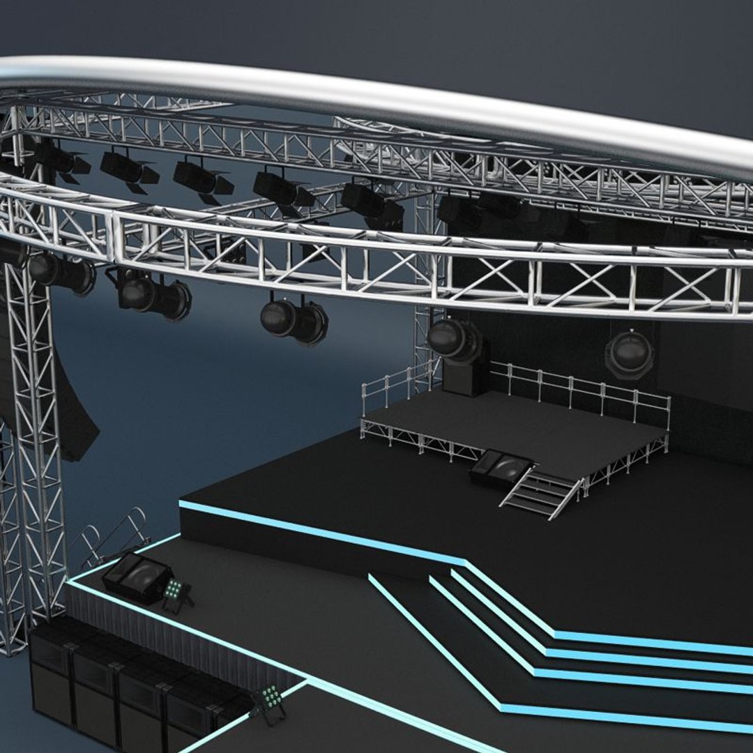 3D concert stage details lights model - TurboSquid 1228487