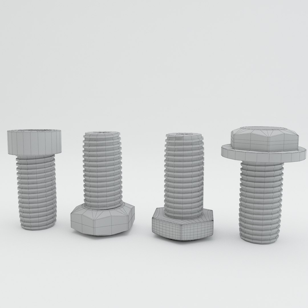 3d hexagonal bolt
