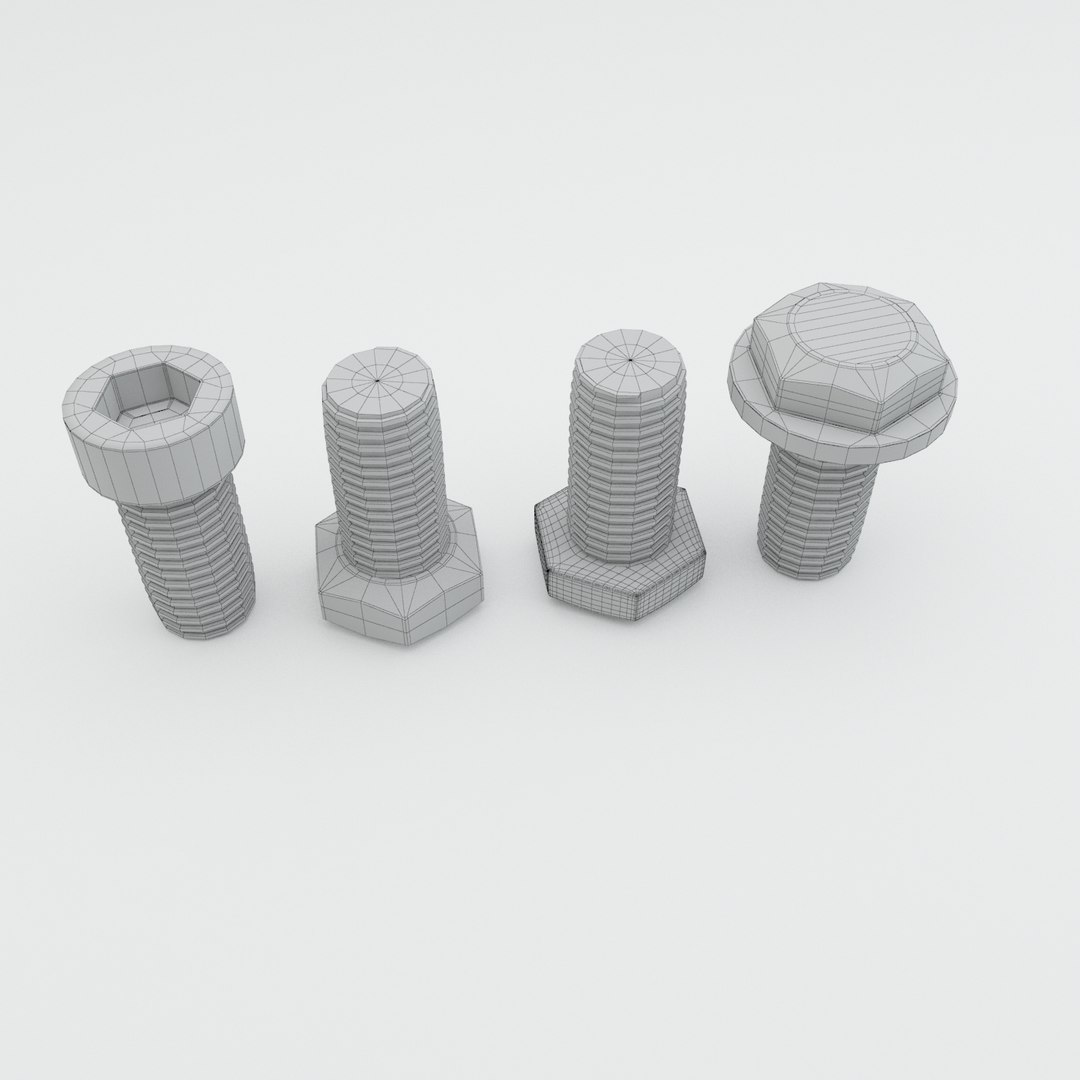3d hexagonal bolt