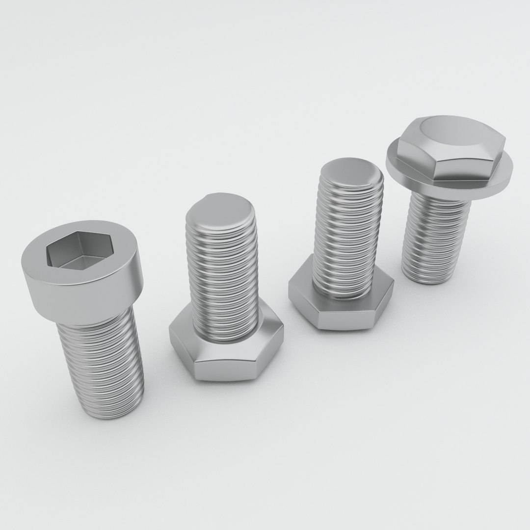 3d hexagonal bolt