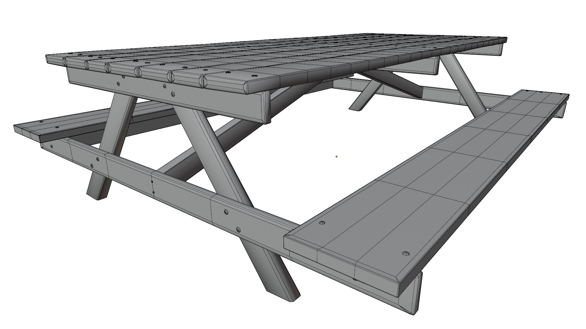 3D Picnic Table Model - TurboSquid 2236142